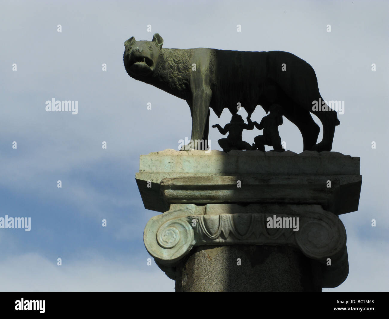 romulus and remus statue at the capitol hill in rome Stock Photo - Alamy