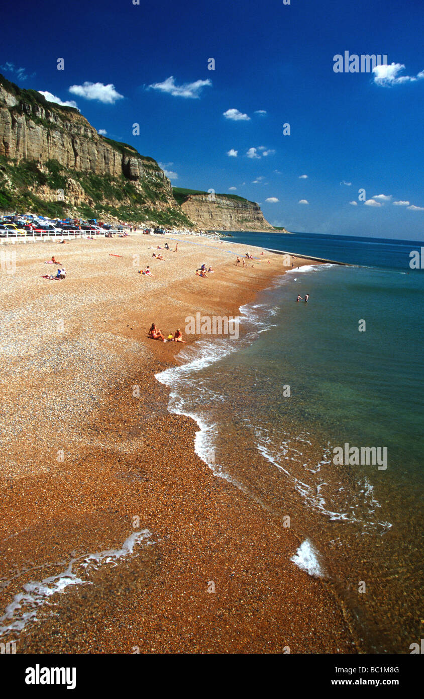 Rock a Nore Beach overlooking cliffs in the Country Park Hastings East ...