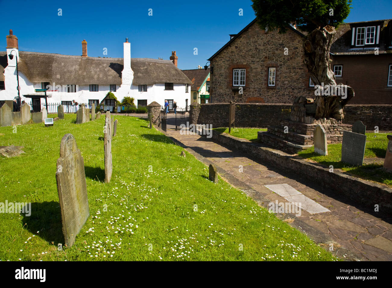 Graveyard of St Dubricius Anglican Church Porlock Somerset England UK ...