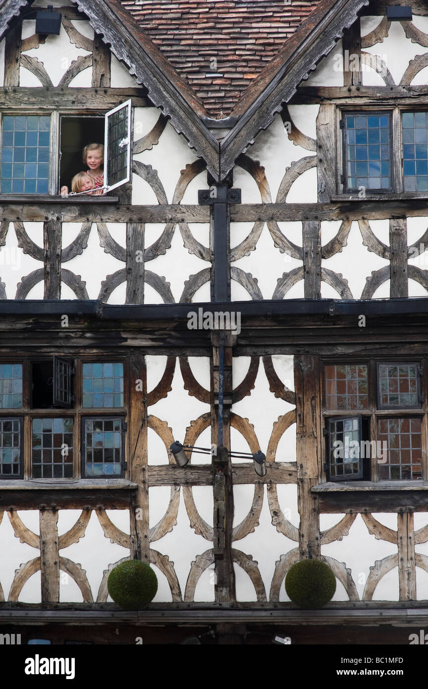 Girl in the window of the Garrick inn, Stratford Upon Avon ...