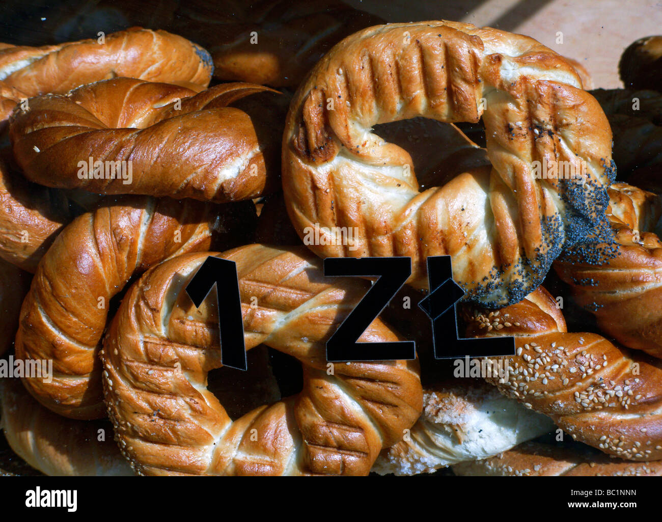 Poland Krakow pretzels obwarzanki traditional Krakowian bread Stock ...