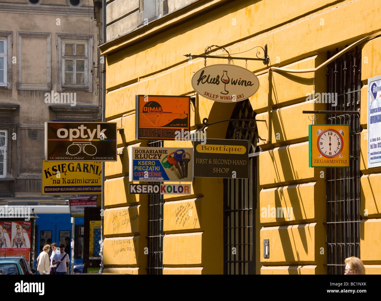 Poland Krakow signs Stock Photo - Alamy