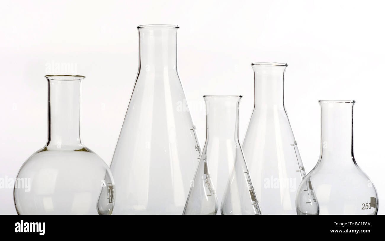 Research lab assorted glassware Stock Photo - Alamy