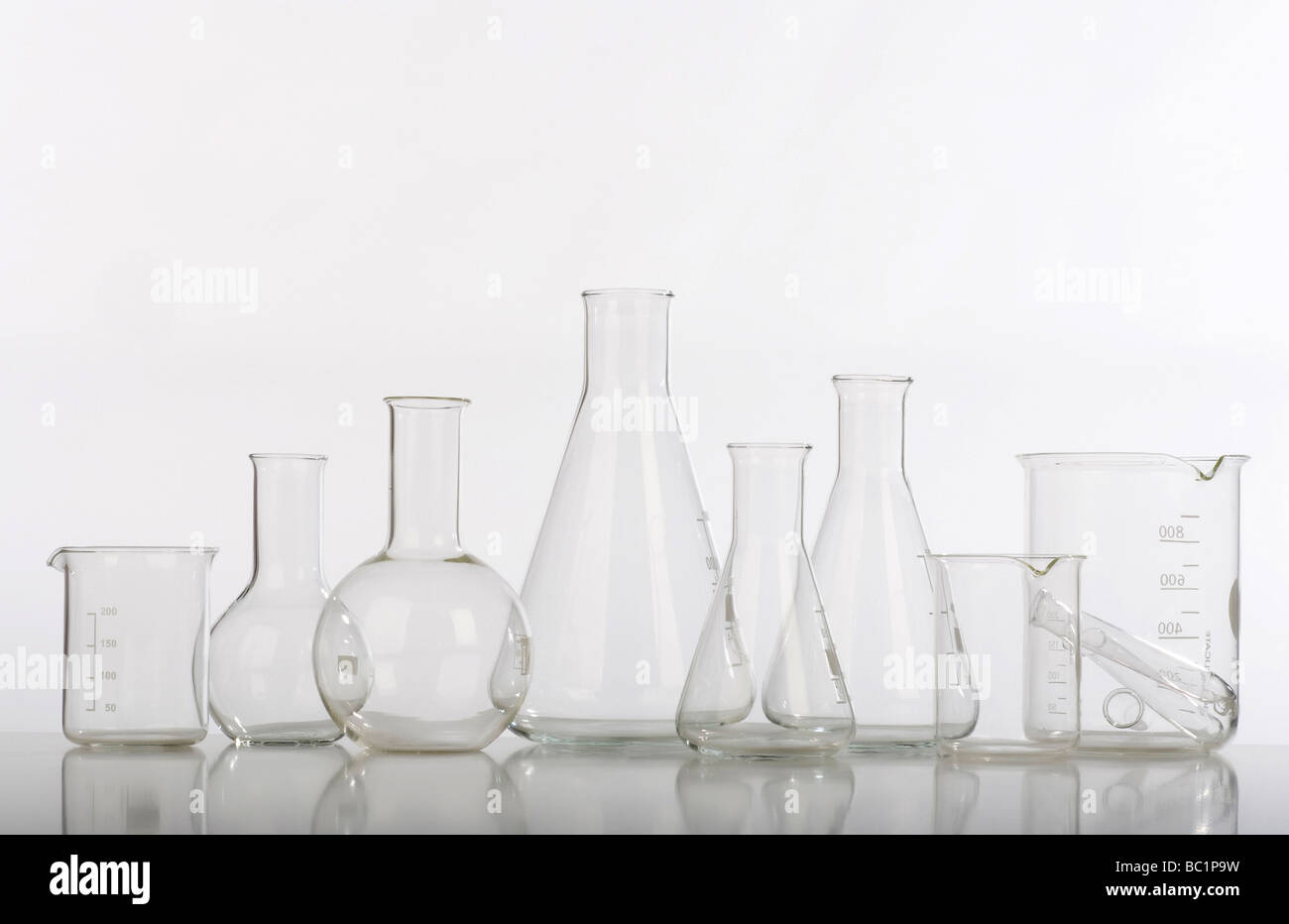 Research lab assorted glassware Stock Photo - Alamy