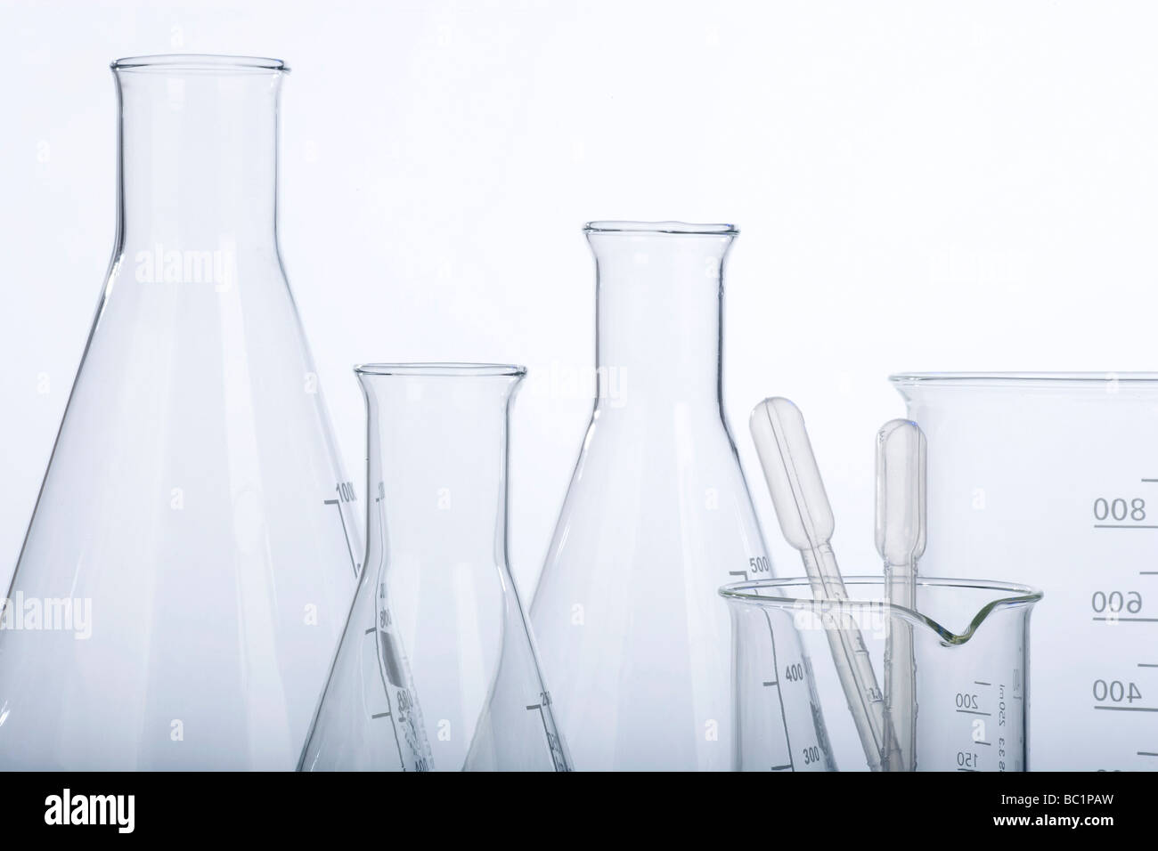 Research lab assorted glassware Stock Photo - Alamy