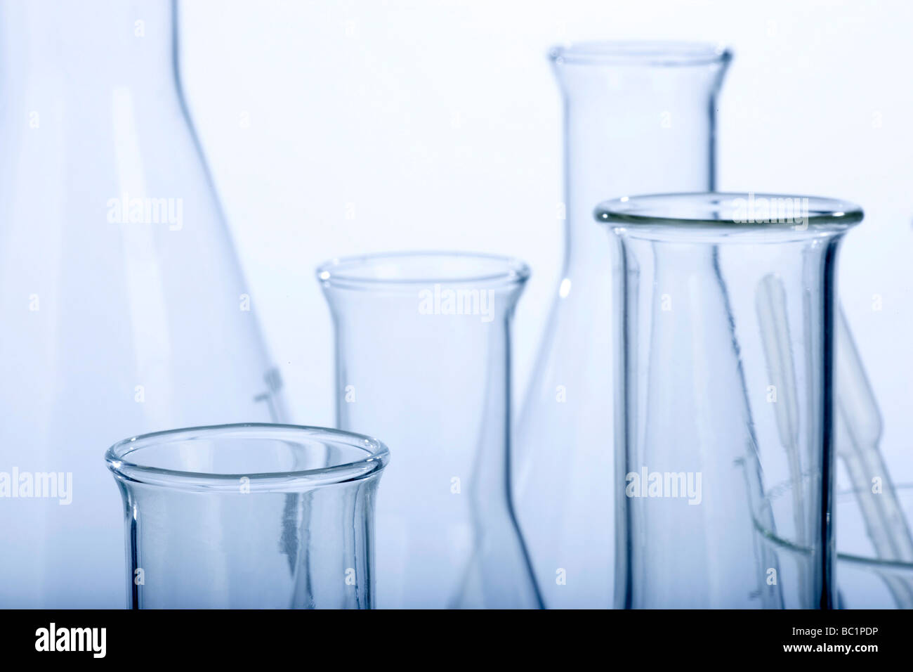 Research lab assorted glassware Stock Photo - Alamy