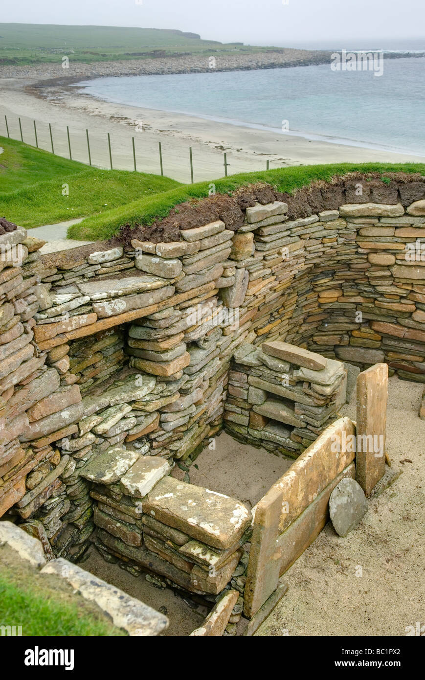 Skara Brae a 5000 year old Neolithic village on Mainland Orkney Islands ...