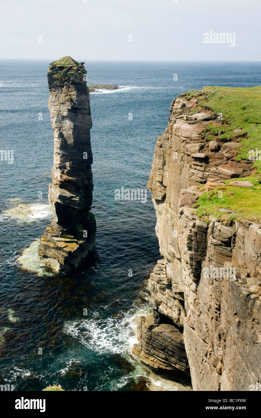 Yesnaby Castle a sea stack on the Coast of Mainland Orkney islands ...