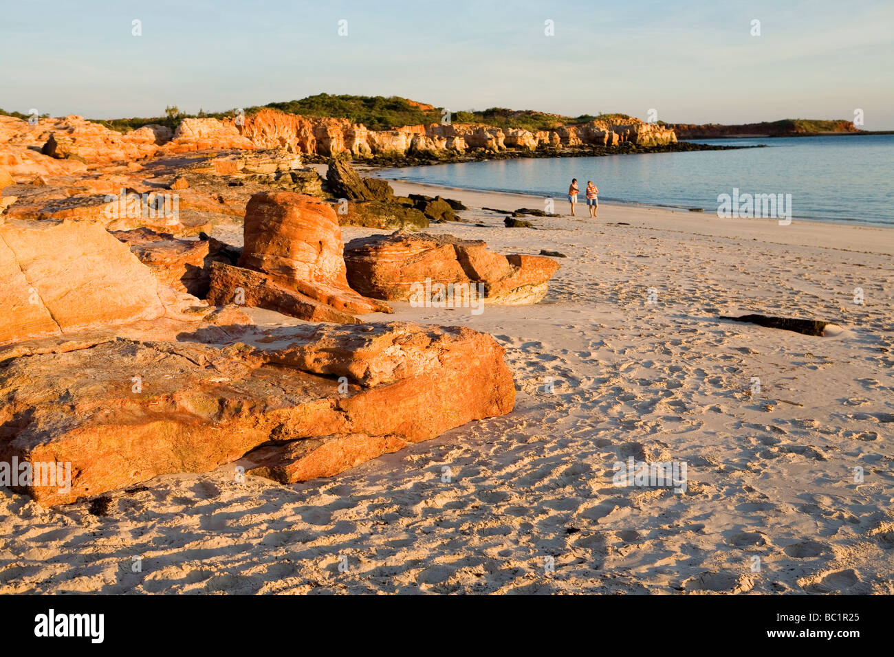Beach walk at Cape Leveque on the Dampier Peninsula north of Broome ...