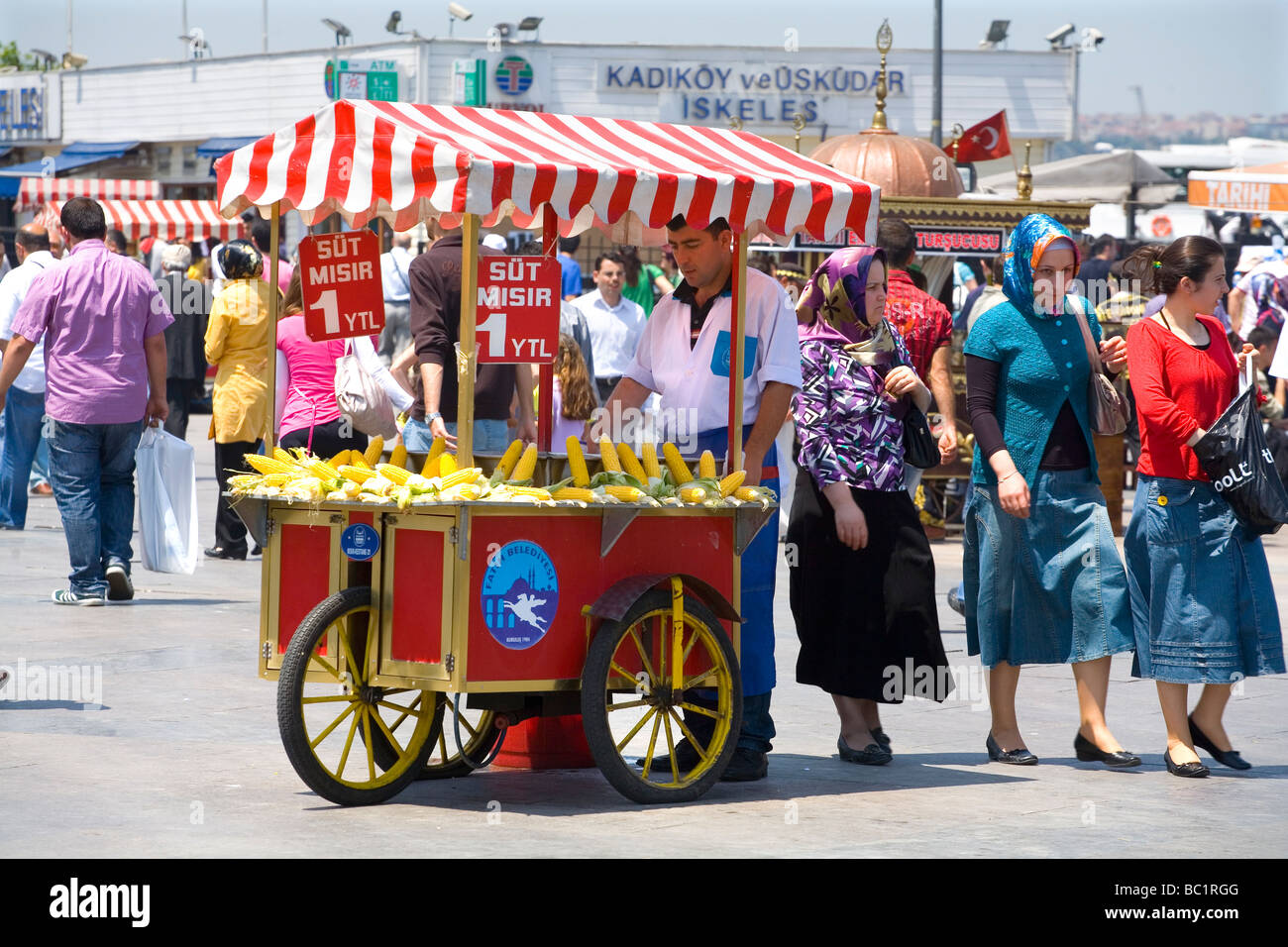 Grilled hot corn stall a popular local snack only 1Turkish Lira each ...