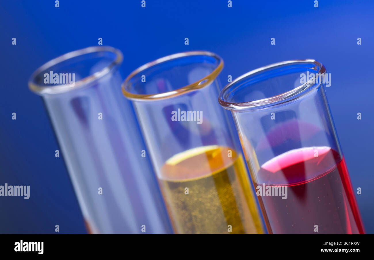Flasks in the chemical laboratory Stock Photo - Alamy