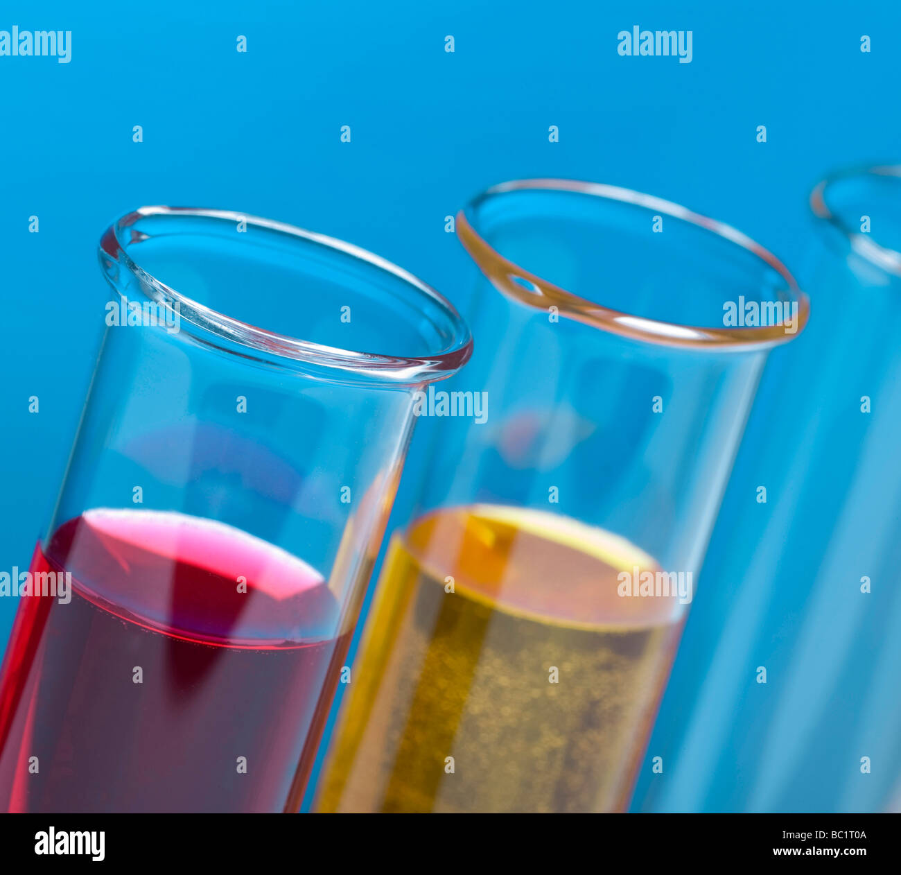 Flasks in the chemical laboratory Stock Photo - Alamy