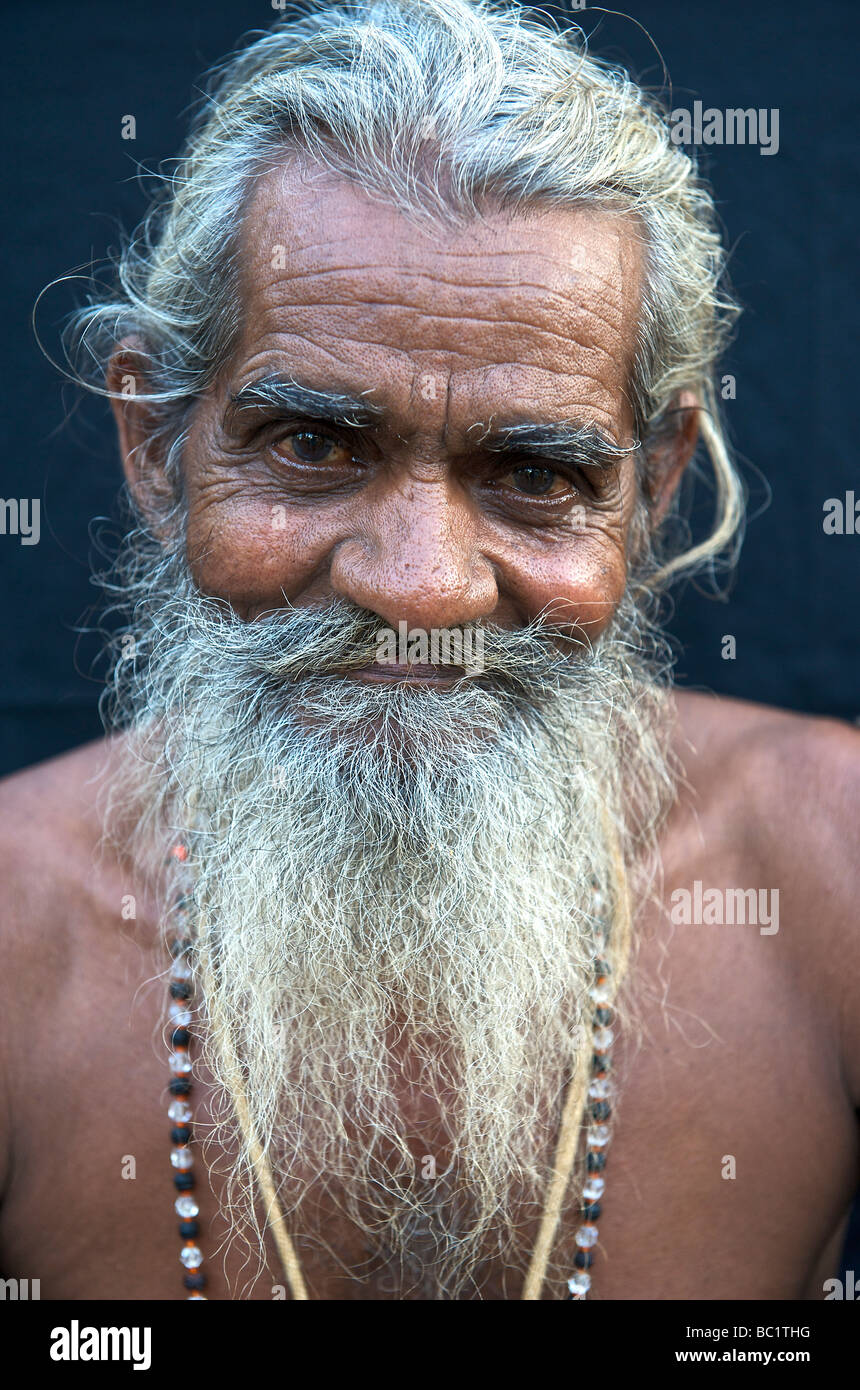 India Agra a portrait of a Sadhu or holy man Stock Photo - Alamy