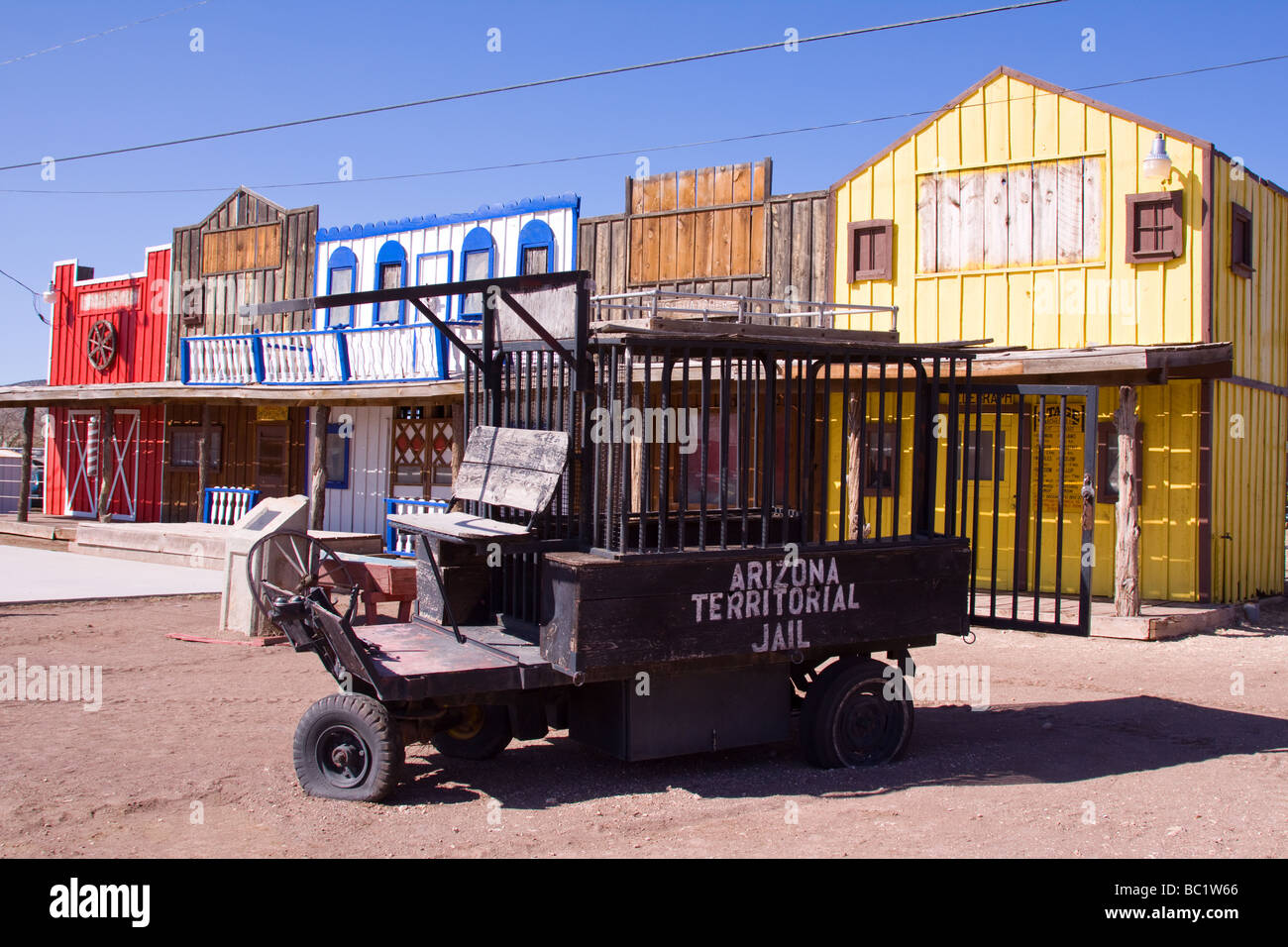 Old Arizona Territorial Jail Cart, Seligman, Route 66, Arizona Stock ...