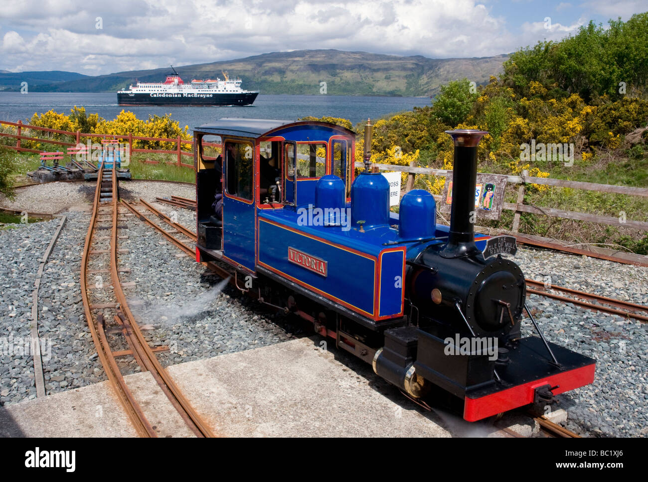 steam engine Victoria operating on the narrow gauge Mull and West ...