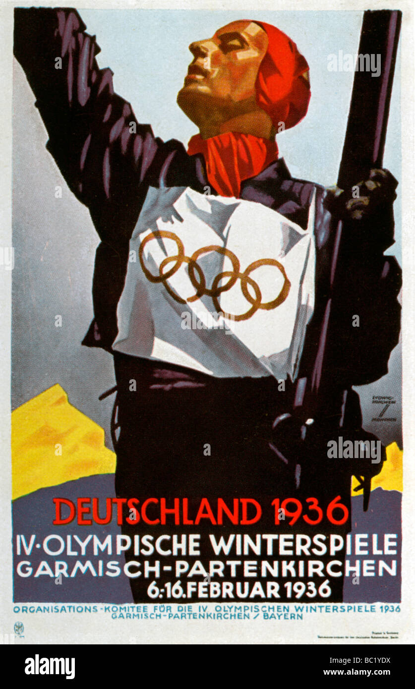 Olympics 1936 poster hi-res stock photography and images - Alamy