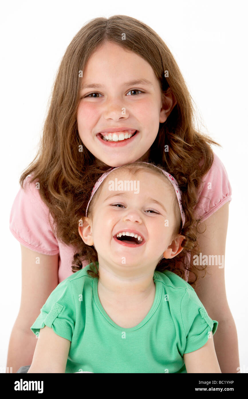 Portrait Of Two Young Girls Stock Photo - Alamy