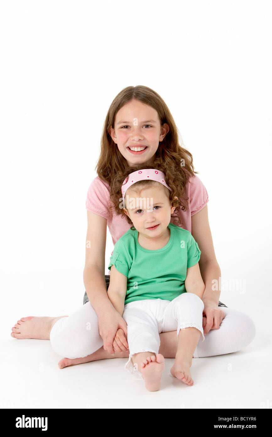 Portrait Of Two Young Girls Stock Photo - Alamy