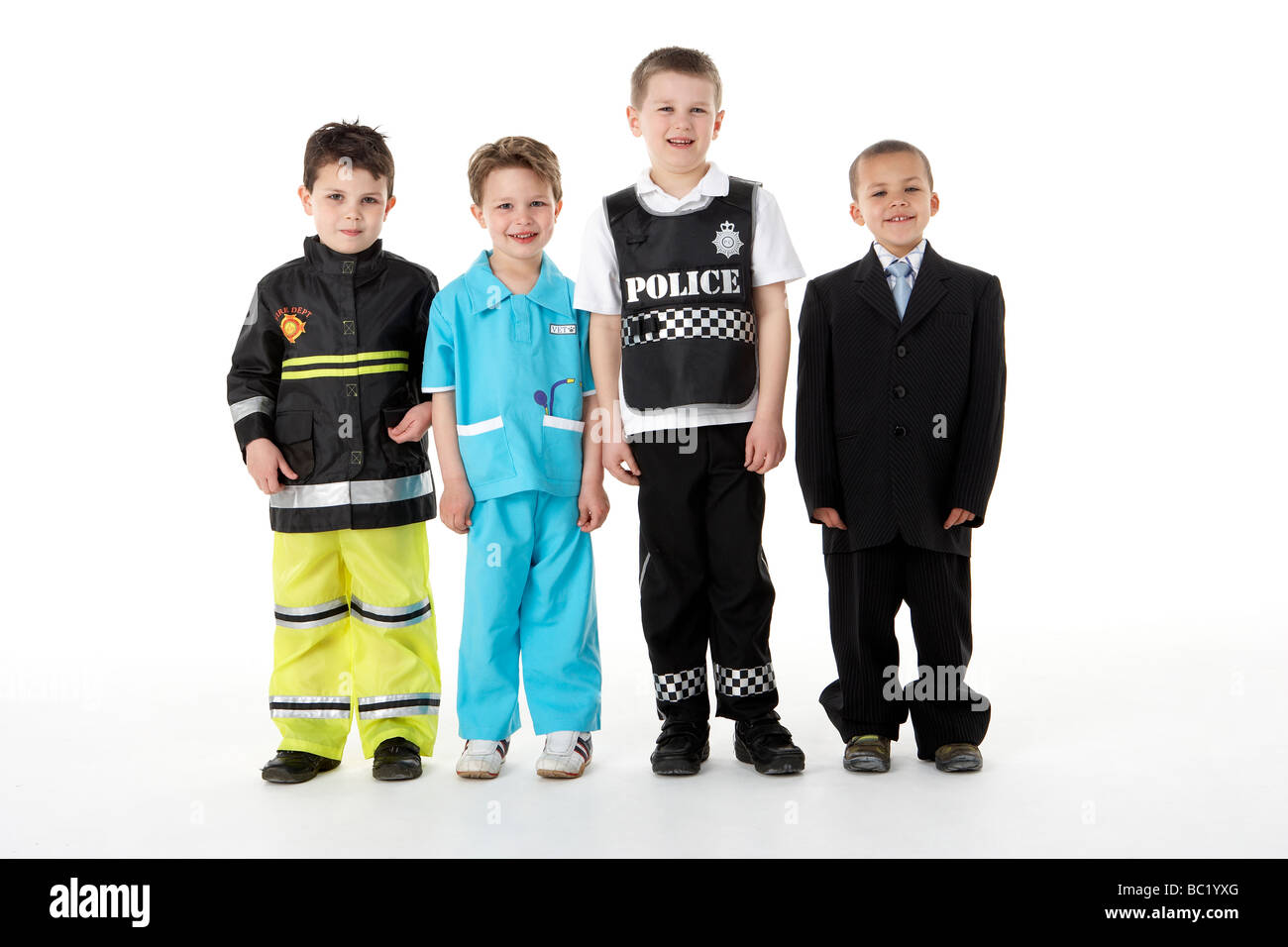 Young Children Dressing Up As Professions Stock Photo - Alamy
