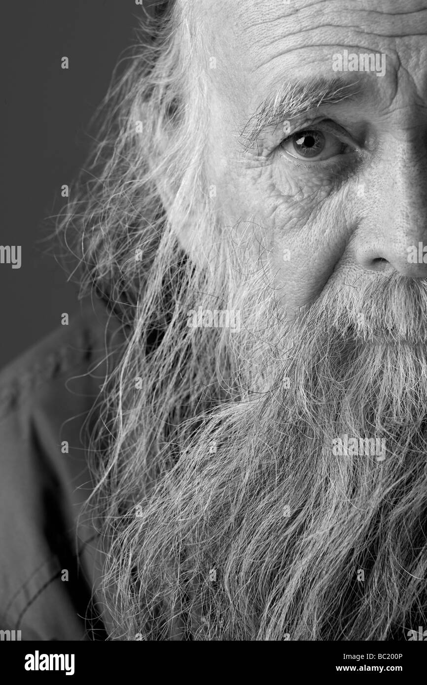 Head man long beard Black and White Stock Photos & Images - Alamy