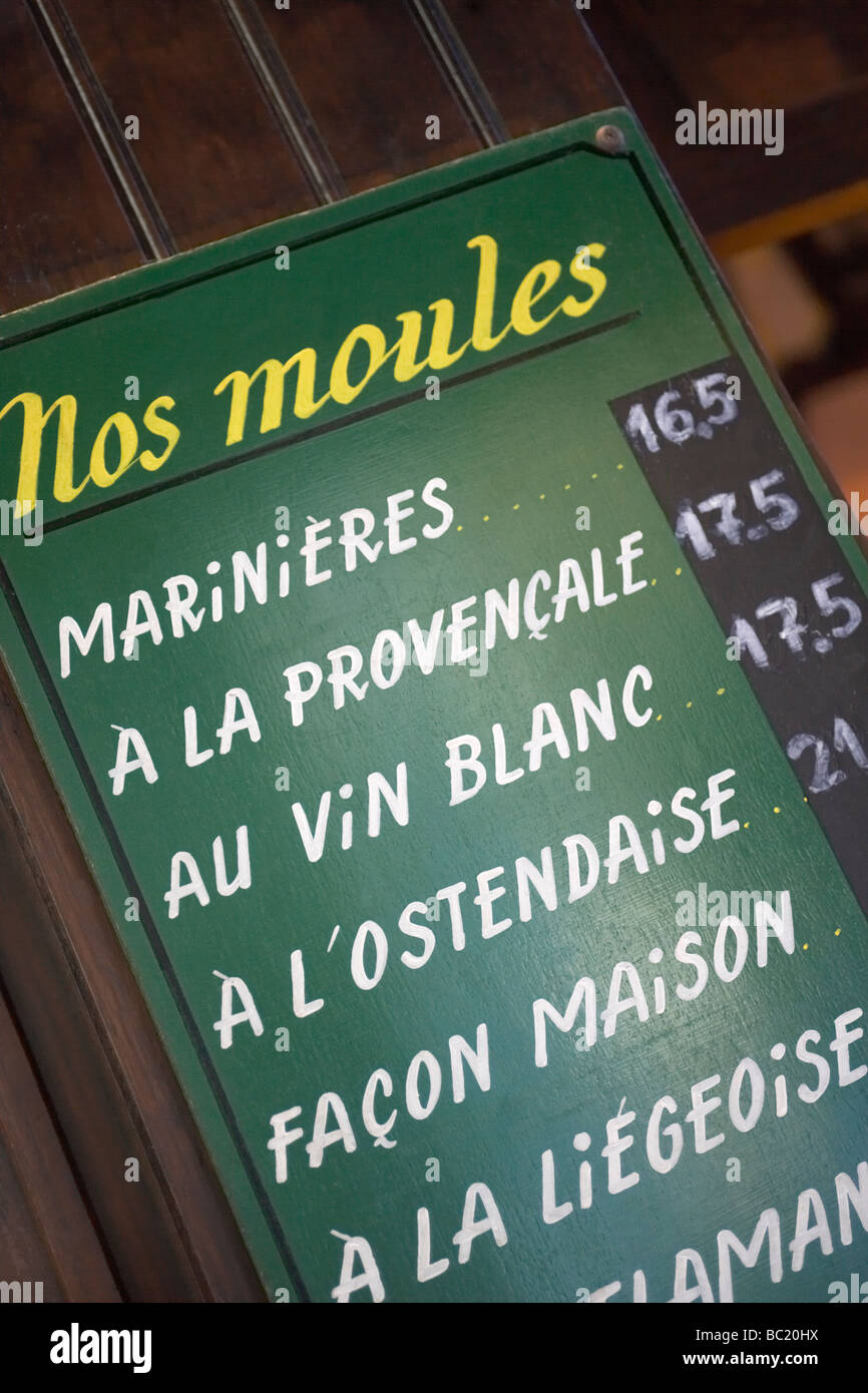 Brussels belgium menu outside restaurant hi-res stock photography and ...