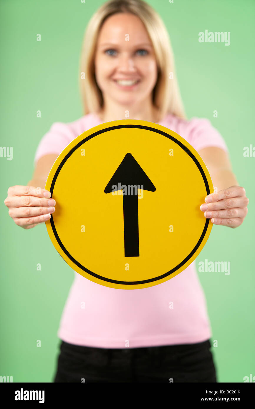 Straight road traffic sign hi-res stock photography and images - Alamy