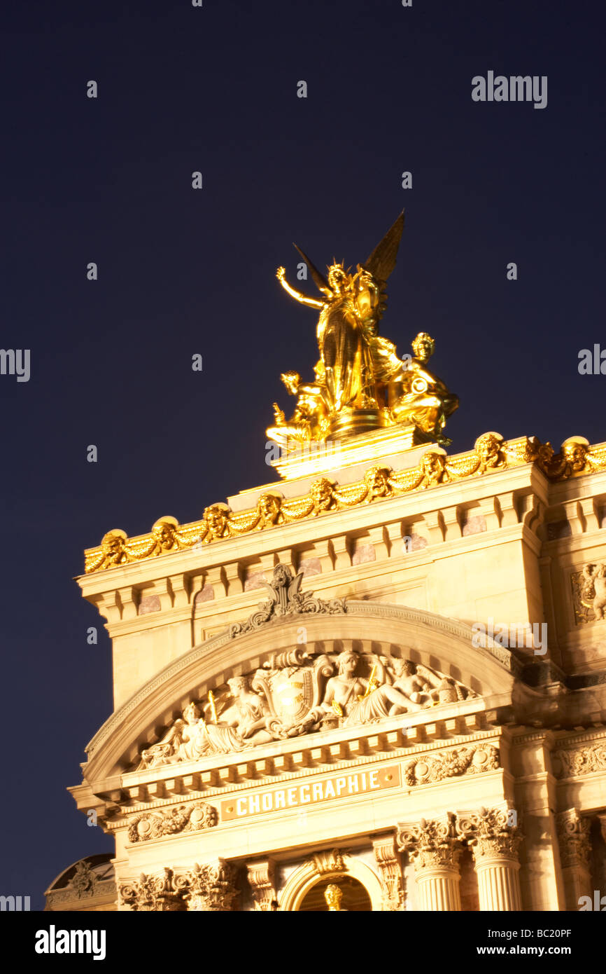 Exterior Of Paris Opera House At Night Stock Photo - Alamy