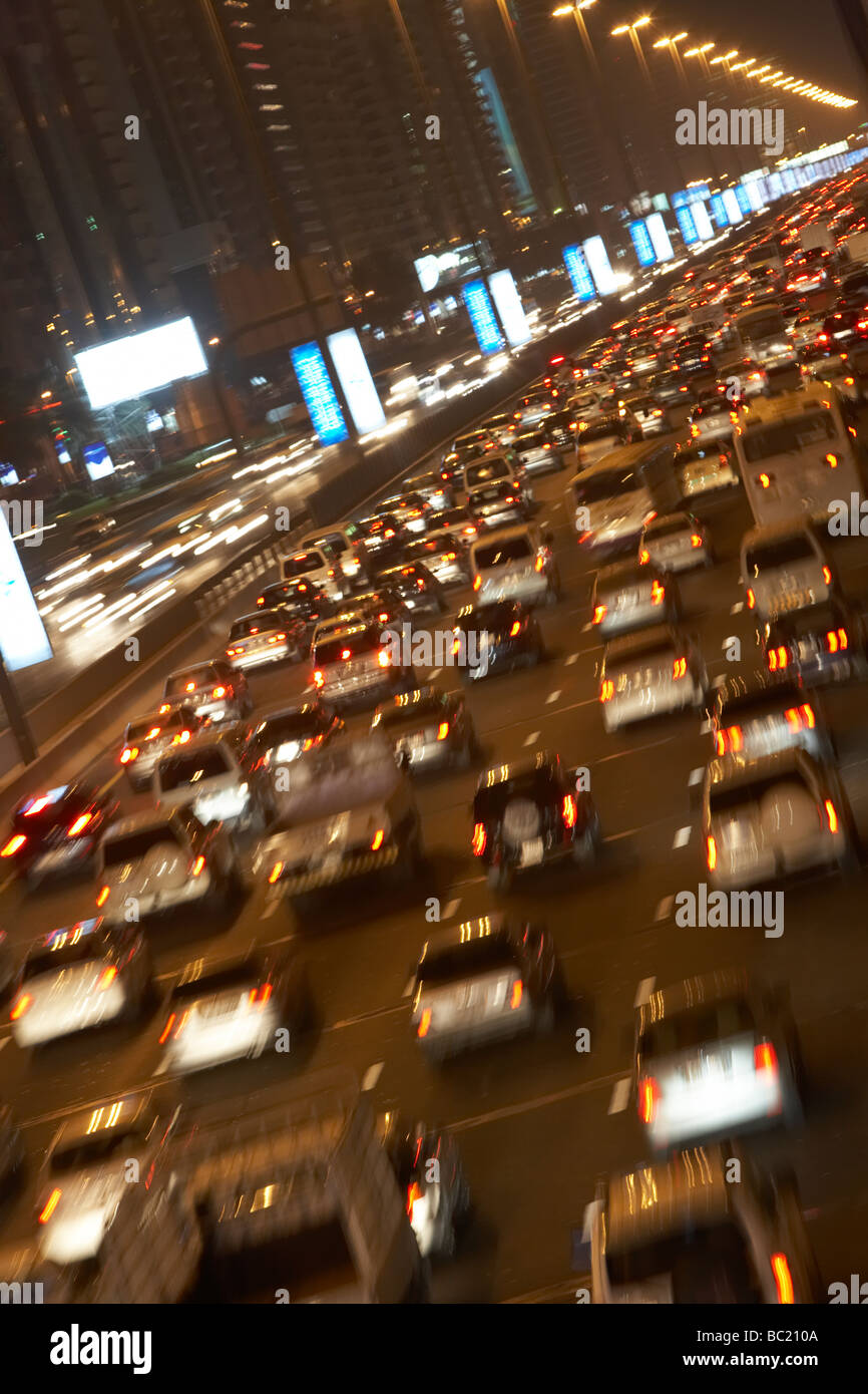 Dubai,Congestion At Night Stock Photo - Alamy