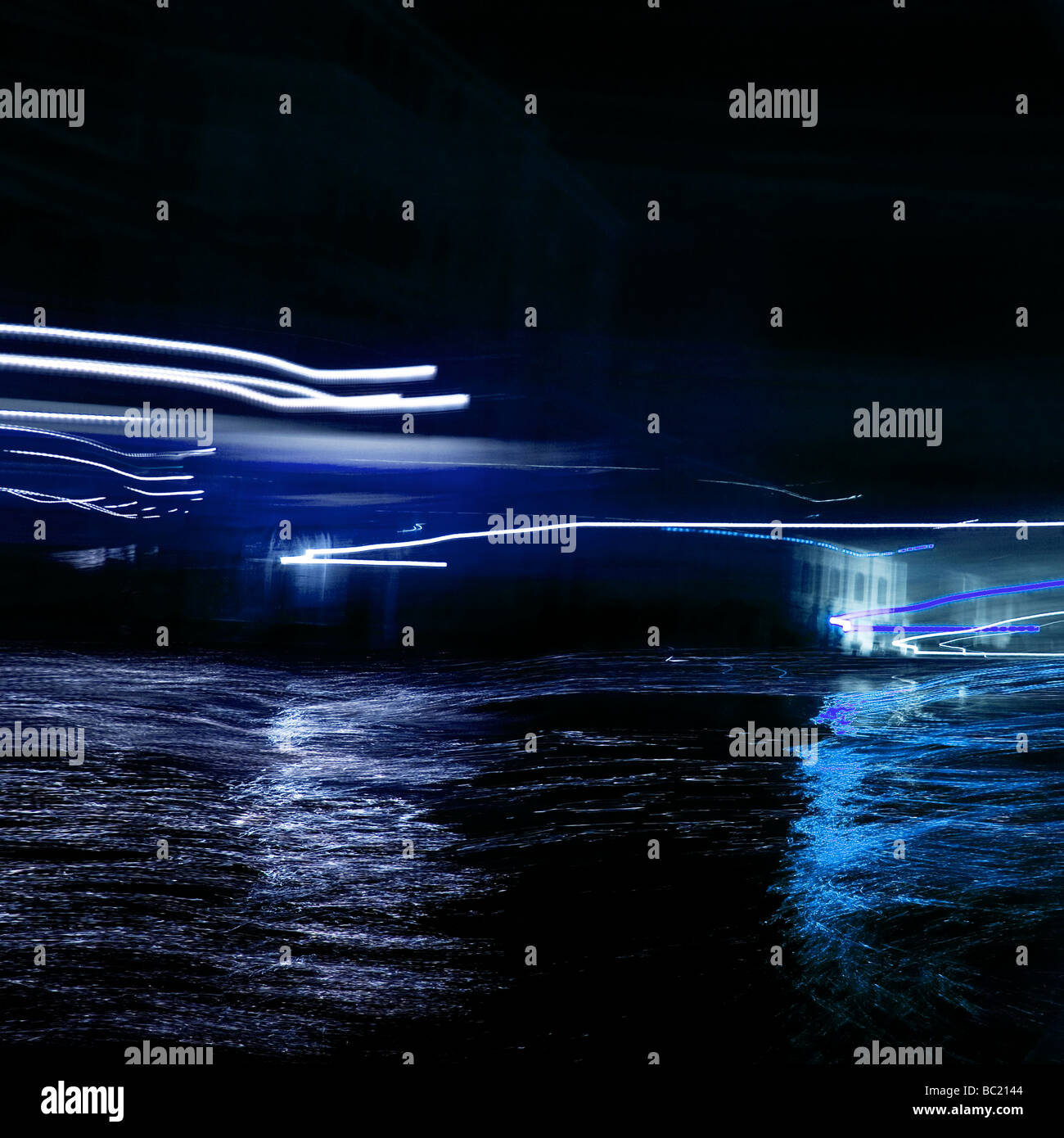 Abstract modern view of Venice in blue Stock Photo - Alamy