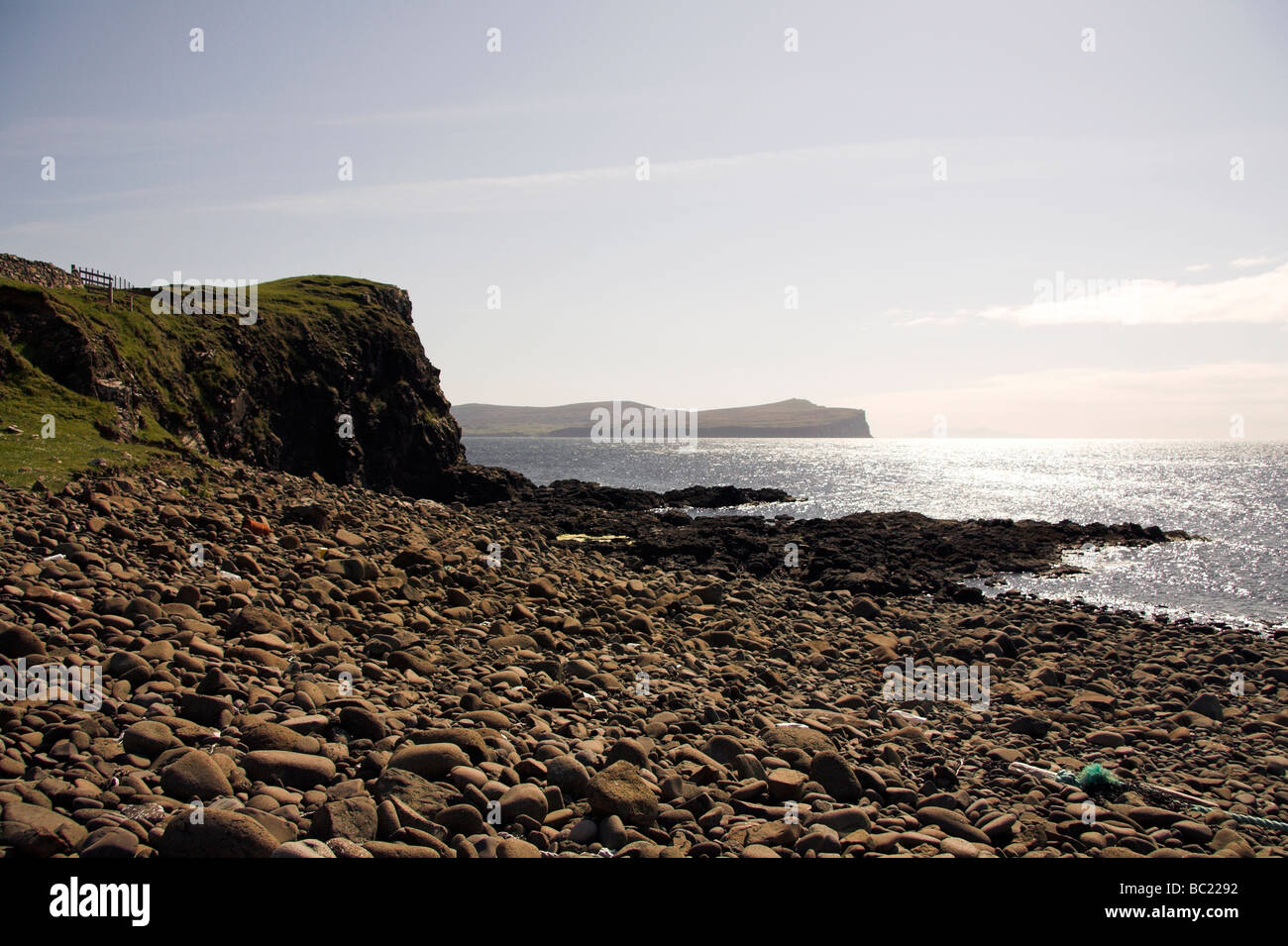 Shingle beach, Waternish Peninsula, Isle of Skye, Inner Hebrides, West ...