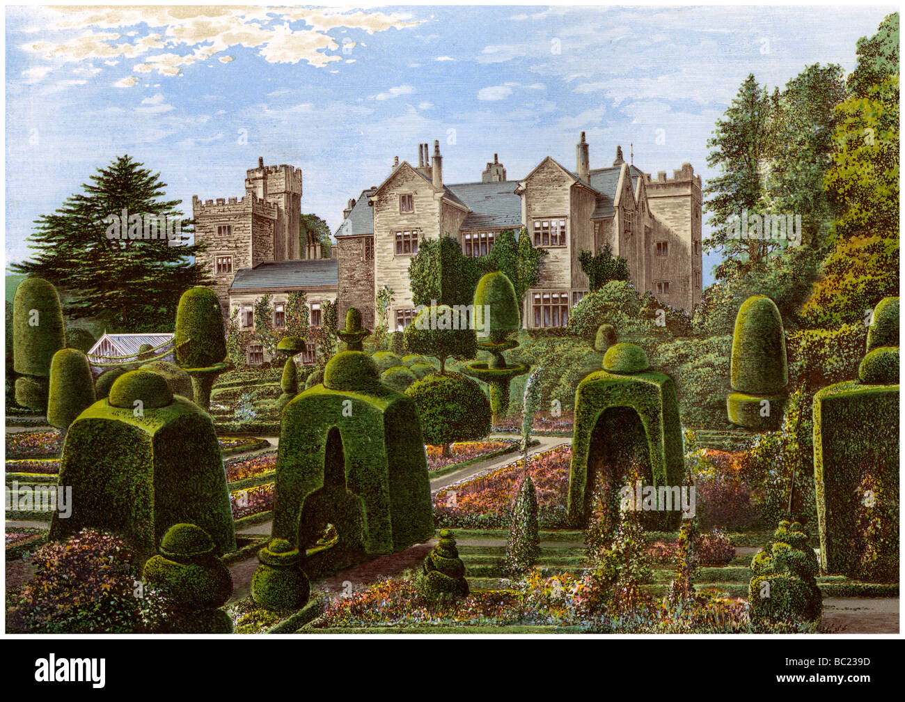 Levens Hall, Cumbria, c1880. Artist: Unknown Stock Photo - Alamy