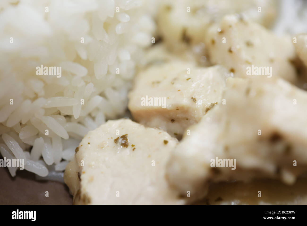 Green Thai Curry with Rice Stock Photo - Alamy