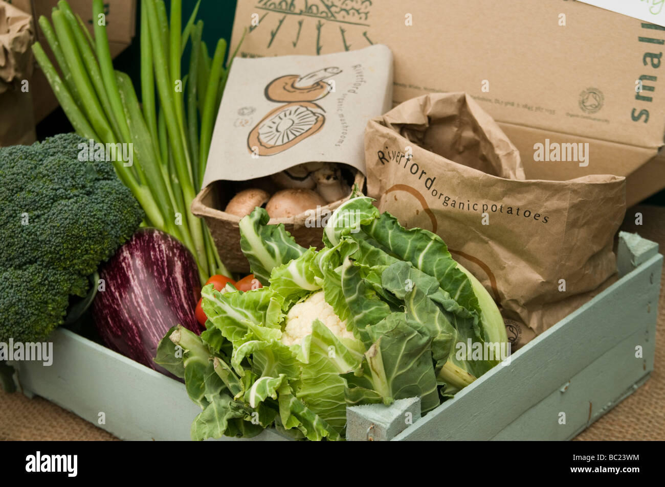 Box of vegetables on display at a Food and Drink Festival Derbyshire ...