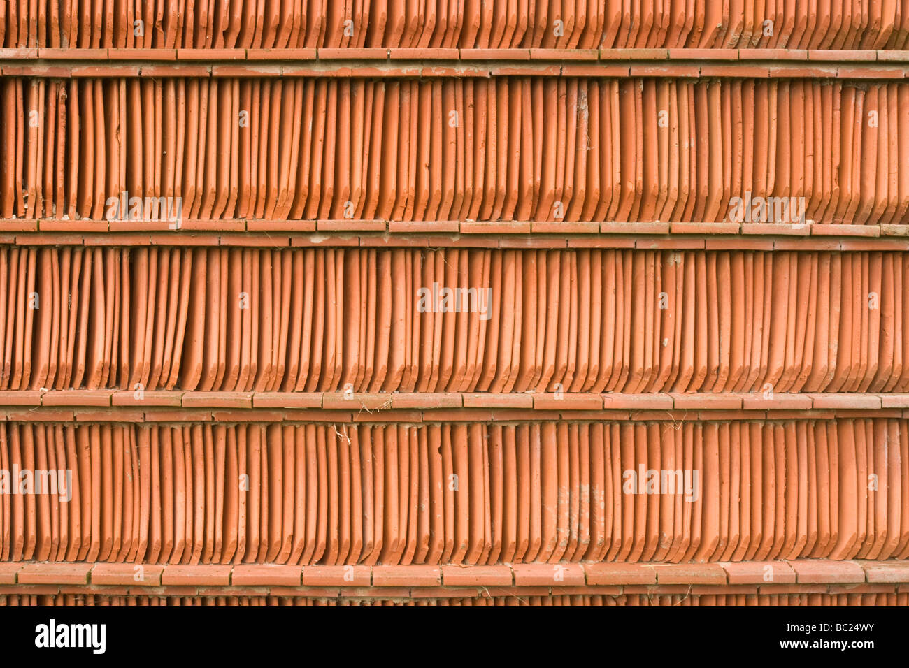 Old pan tiles used as an architectural feature at the Vsitor Centre ...