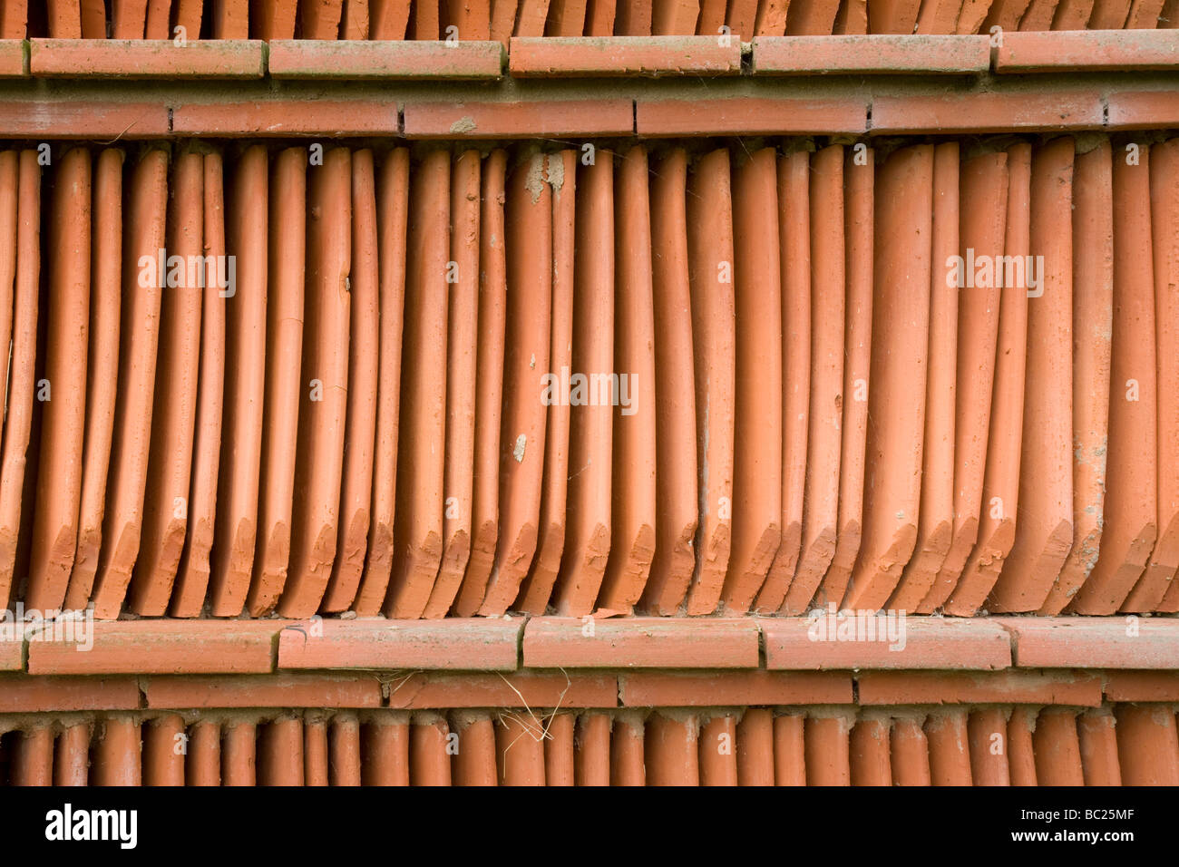 Old pan tiles used as an architectural feature at the Vsitor Centre ...