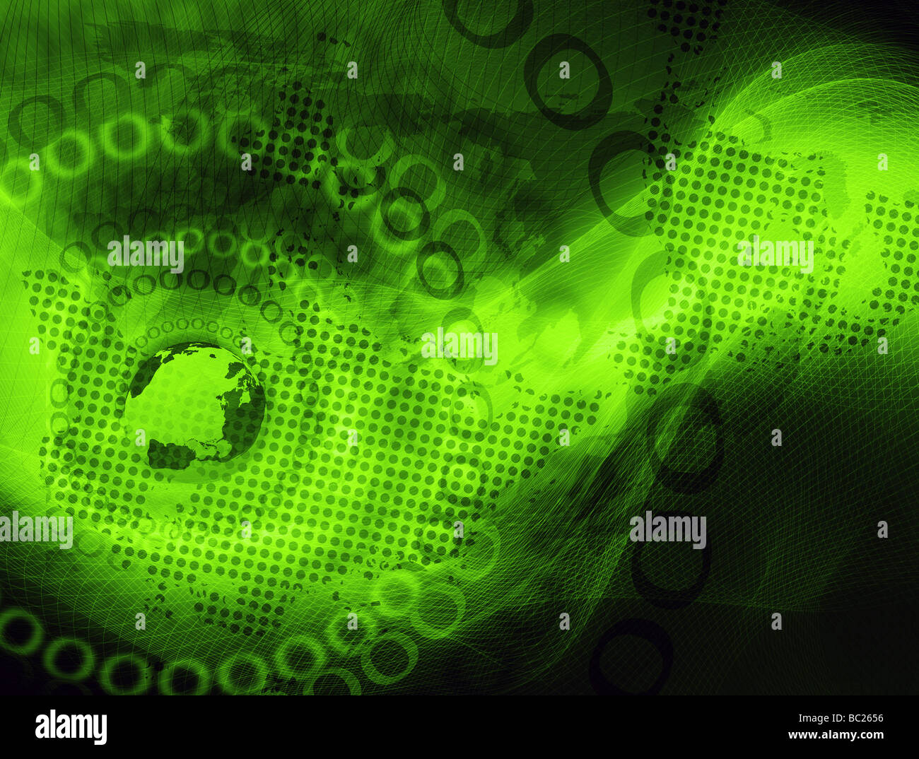 Modern green background with abstract smooth lines and map Stock Photo ...