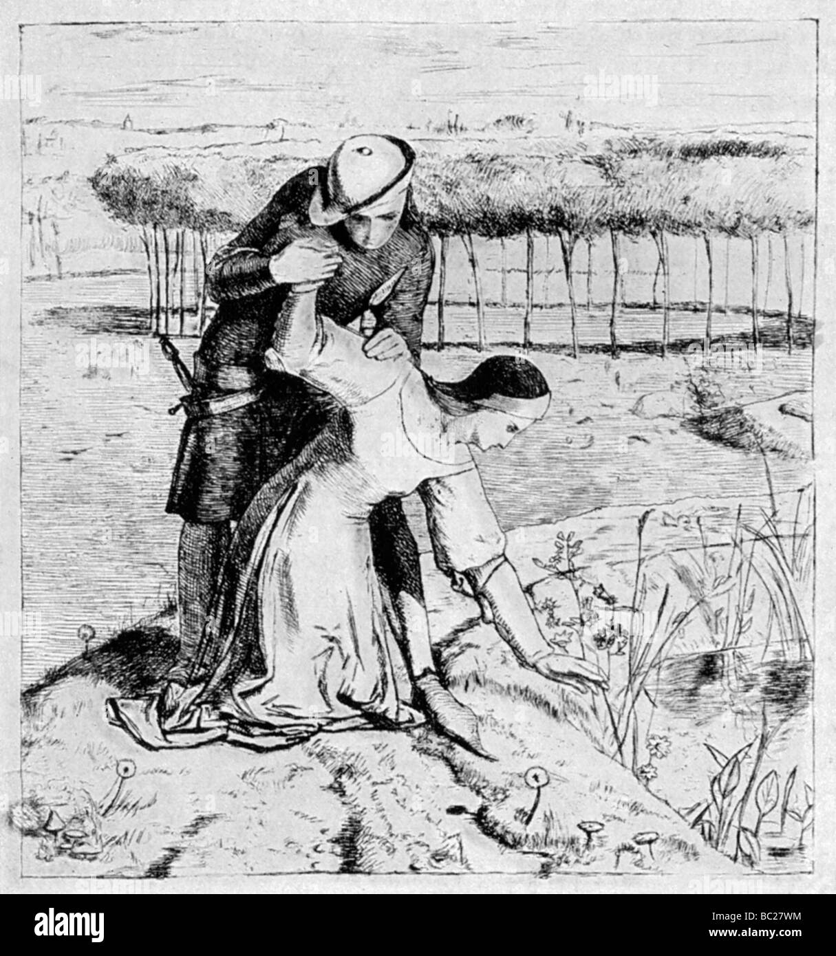 An etching in the Germ, 1904. Artist: William Holman Hunt Stock Photo ...