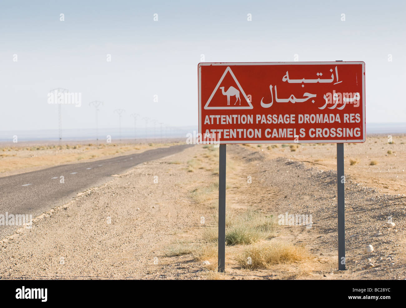 Highway road sign Tunisia Stock Photo - Alamy