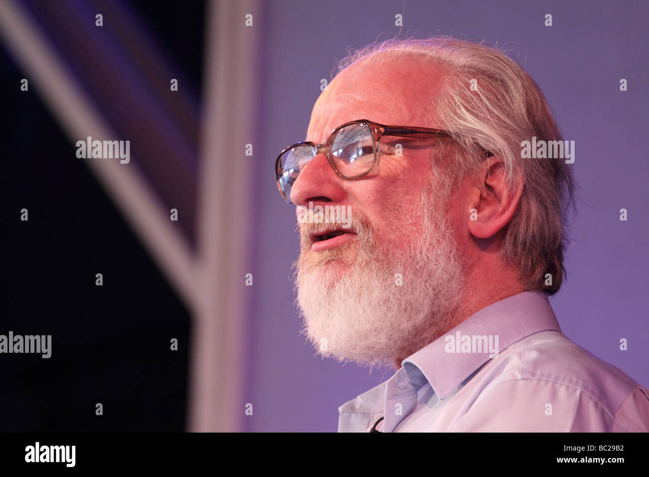 David Crystal professor of language and author speaking at the Hay ...