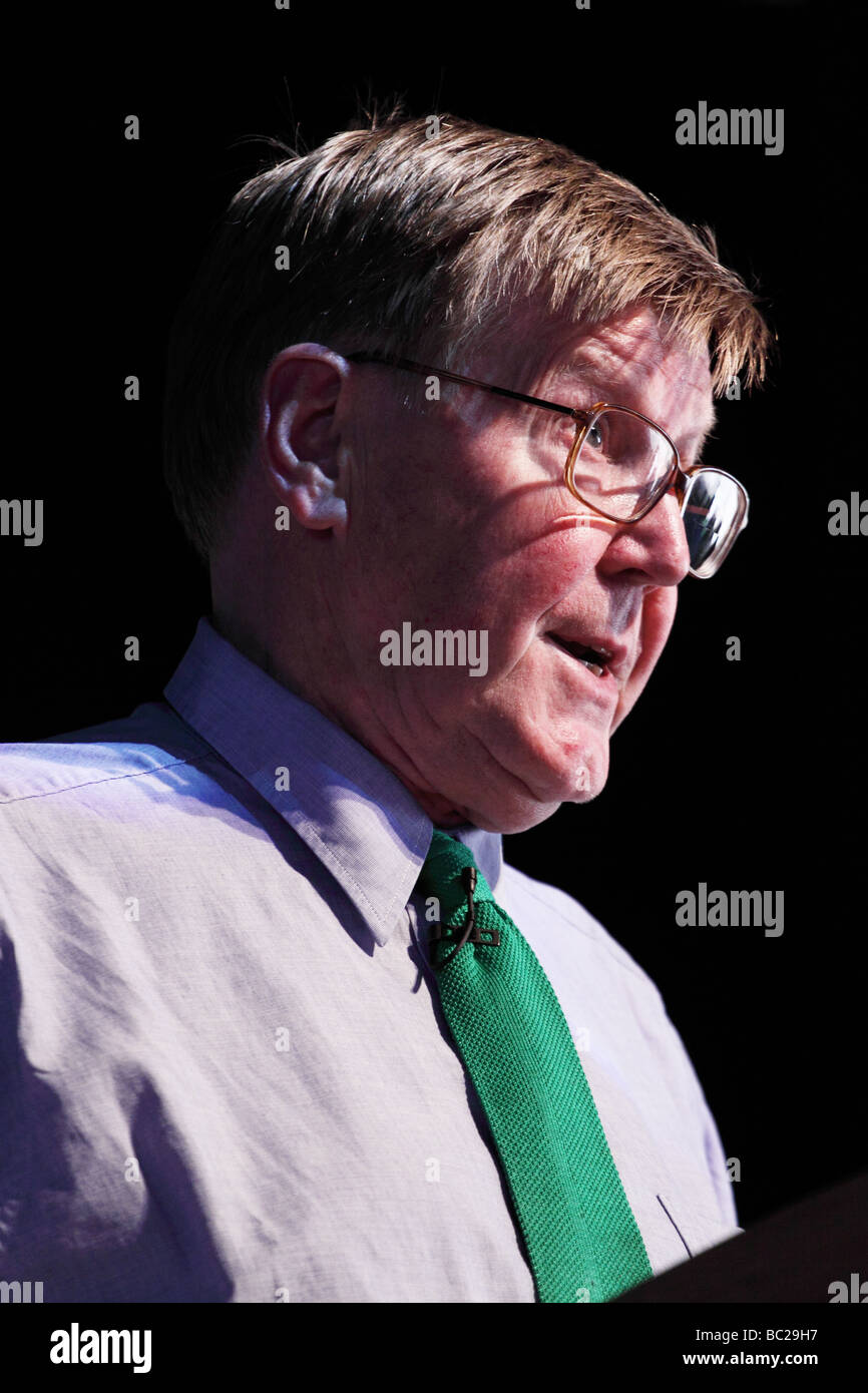 Alan Bennett author and playwright speaking at the Hay Festival in May ...