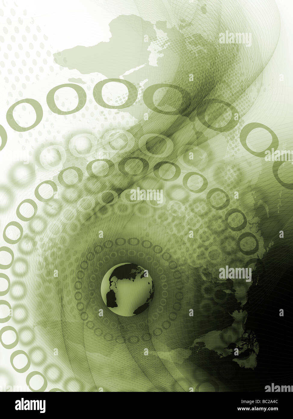 Background with abstract smooth lines and globe Stock Photo - Alamy