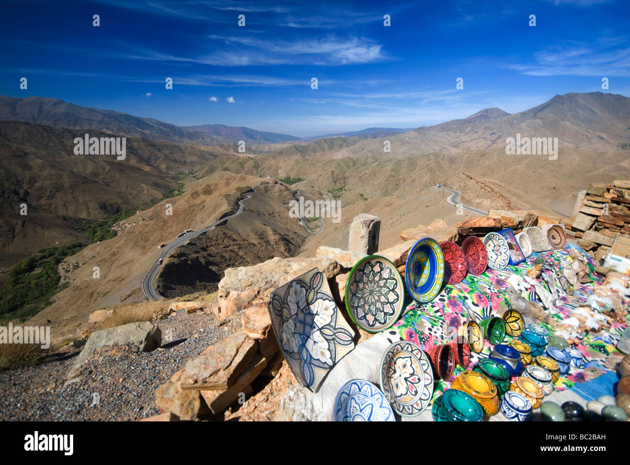 Pottery for sale High Atlas Mountains below the Tizi Tichka pass ...