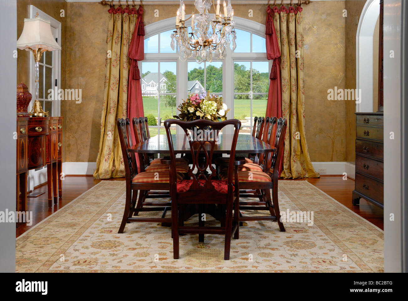 Residential dining room interior Stock Photo - Alamy