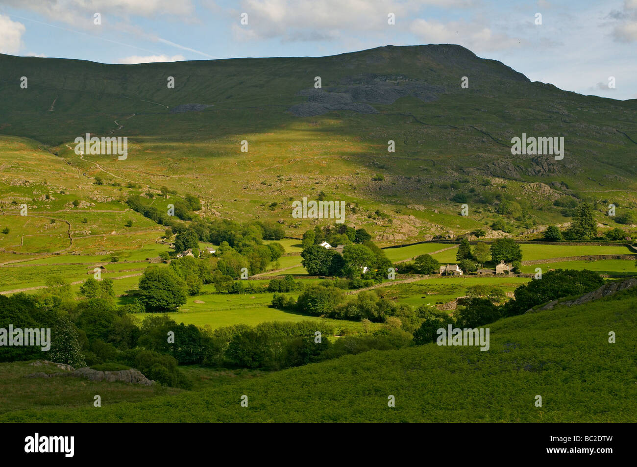 A landscape view of the Dunnerdale Fells in the quiet Dunnerdale Valley ...