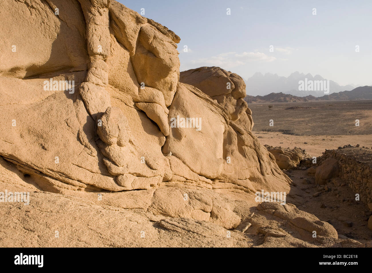 View from the walled rock near the Roman fort at Badia, Red Sea Hills ...