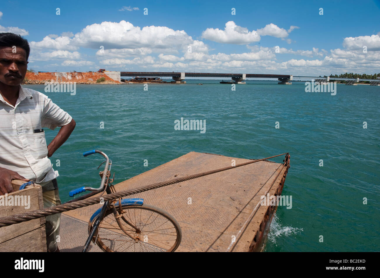 Man on Mutur Kinniya Ferry Trincomalee Sri Lanka Eastern Province ...