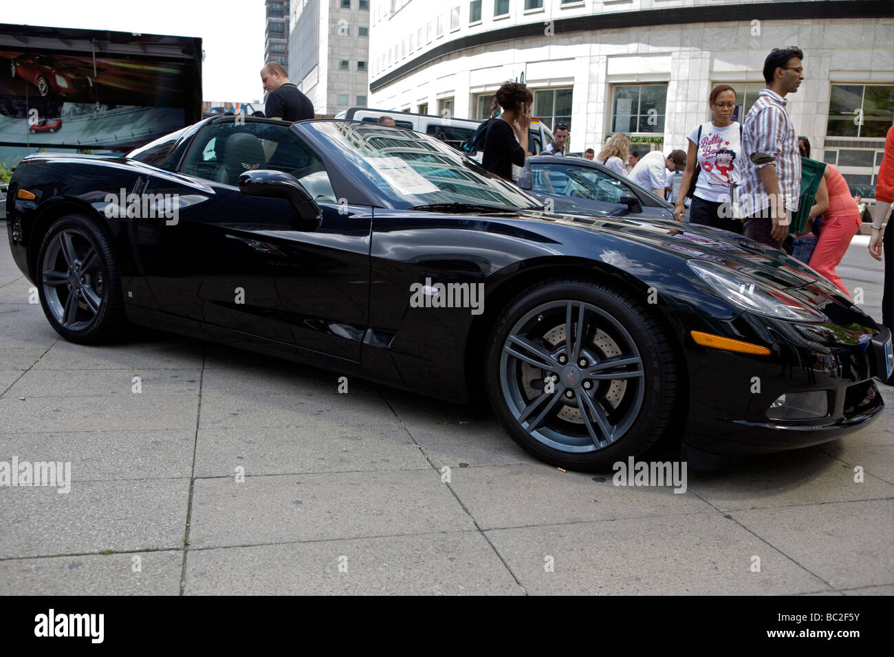 Black Corvette at Motorexpo in London Stock Photo - Alamy
