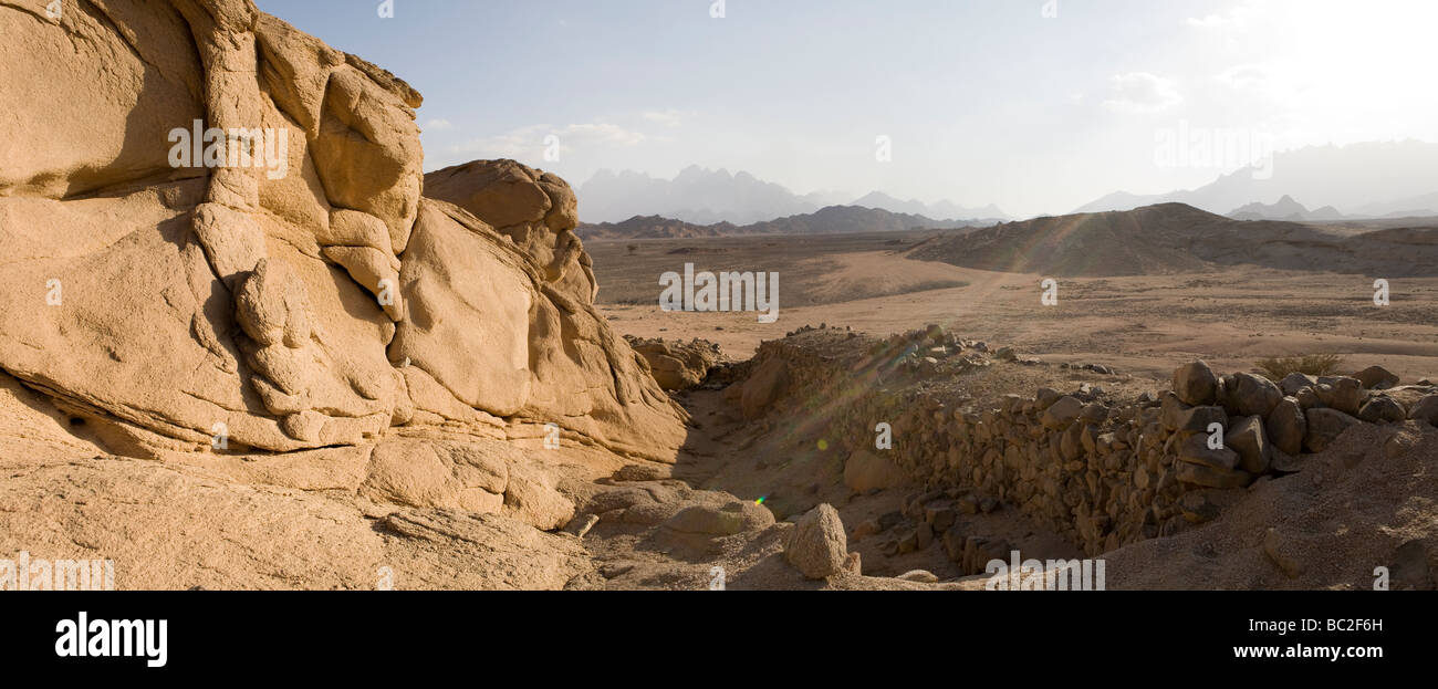 Panoramic shot from the fortified rock at the Roman fort at Badia, Red ...