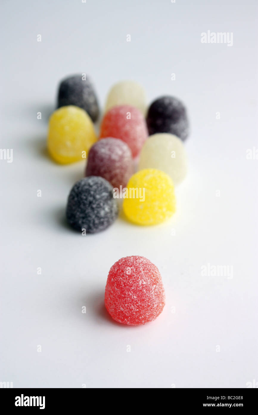 A handful of Retro sweets situated on white background Stock Photo - Alamy