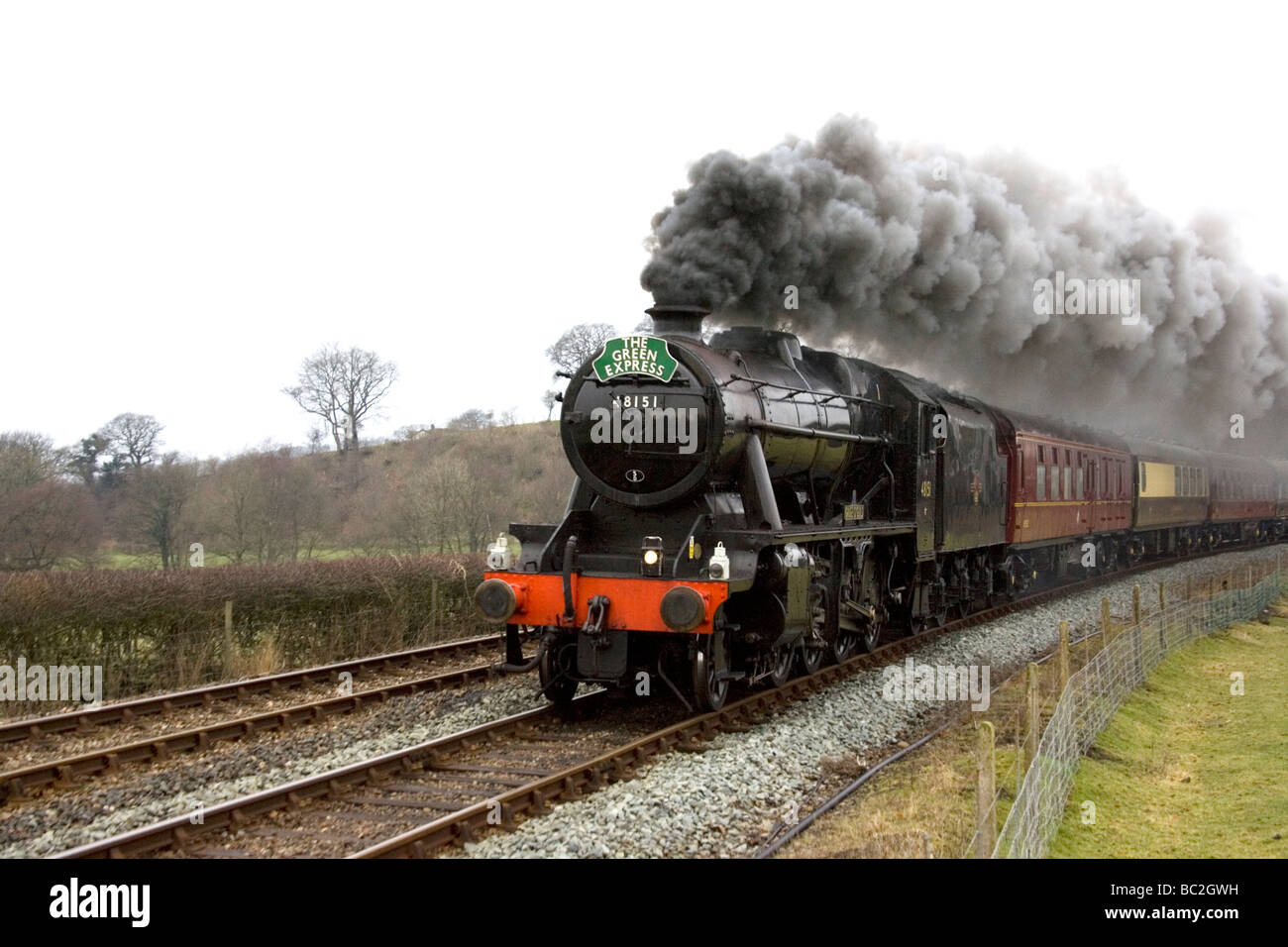 Stanier locomotive 48151 in full steam at Low Bentham North Yorkshire ...